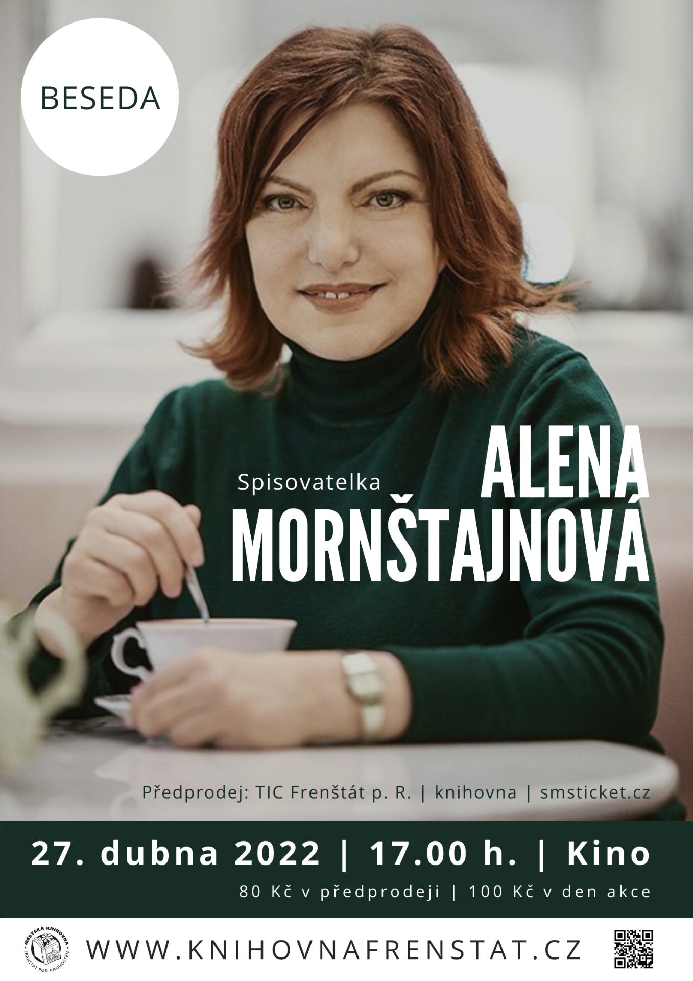 Předprodej: ALENA MORNŠTAJNOVÁ 27. 4. 2022 :: knihovnafrenstat